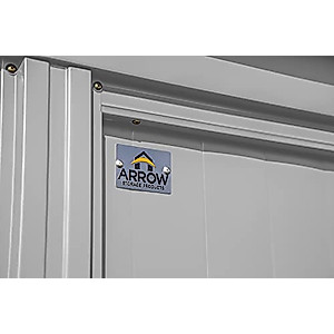 Arrow Shed Classic 8' x 4' Outdoor Padlockable Steel Storage Shed Building, Flute Grey