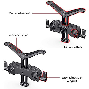 SmallRig 15mm Long Lens Support, 53.5mm Height Adjustable Lens Bracket for DSLR Camera Shoulder Rig - BSL2681