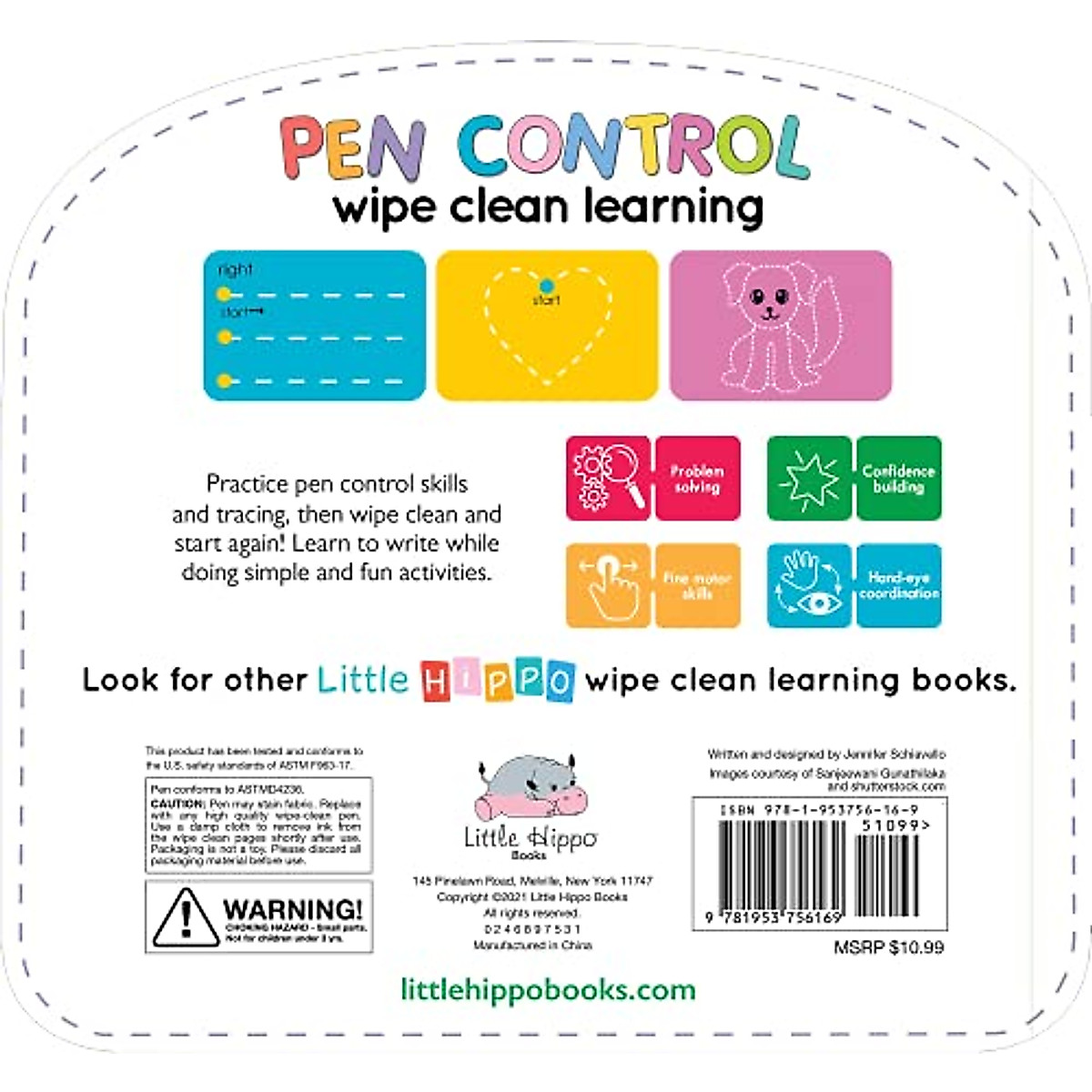 Write & Wipe Pen Control - Children's Novelty Learning Board Book - Wipe Clean - Educational