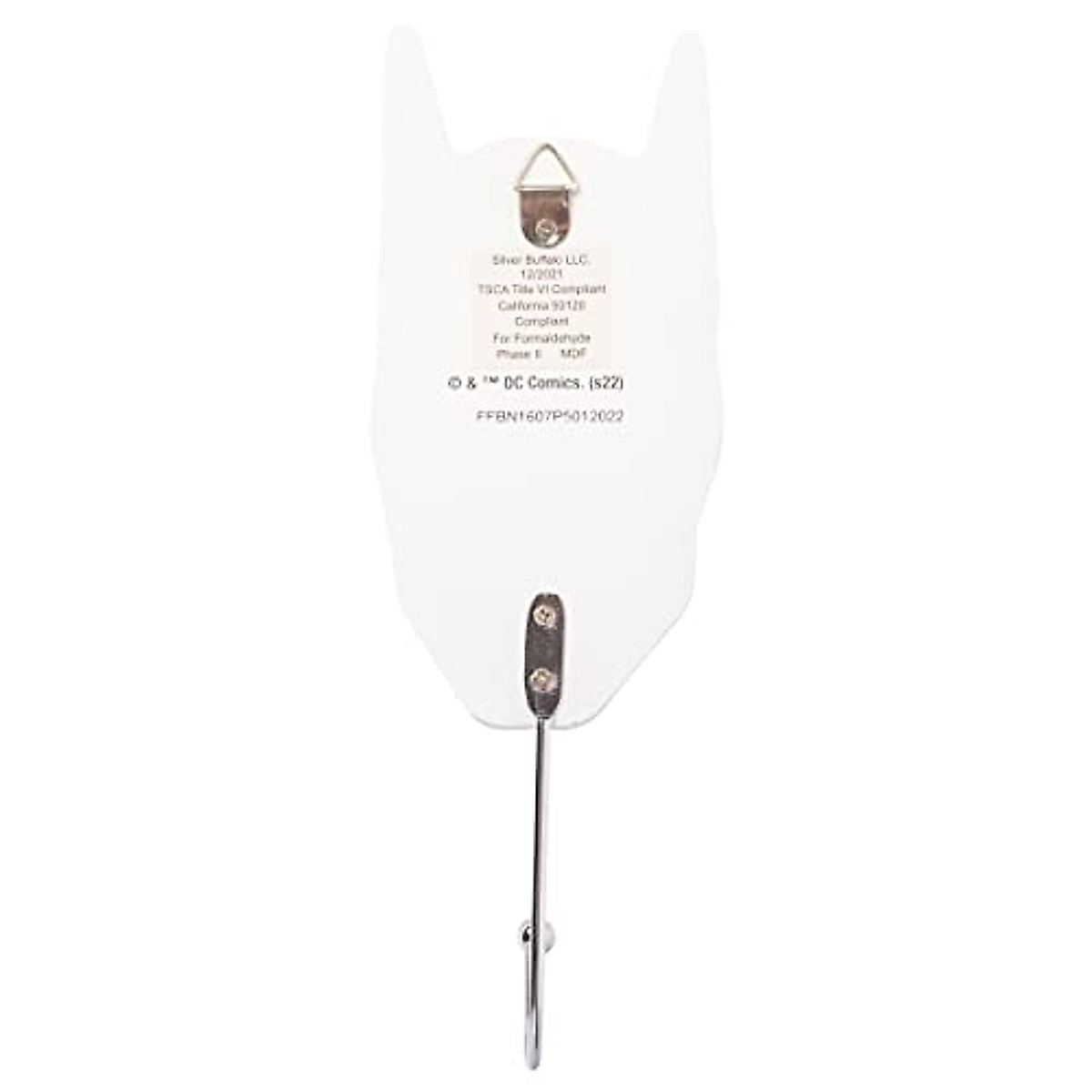 Silver Buffalo Batman Icons 3pc Die Cut Wall Hook Set, 14 x 7 Inches