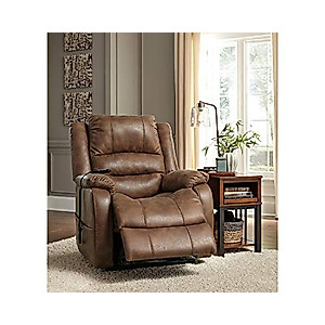 Signature Design by Ashley Yandel Faux Leather Electric Power Lift Recliner for Elderly, Brown