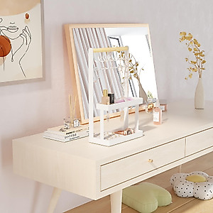 Lolalet Jewelry Organizer Stand Holder Mother's Day Gift, 4-Tier Cute Necklace Holder Stand Rack with 12 Hooks Place Rings Necklaces for Teen Girl Room Decor -White