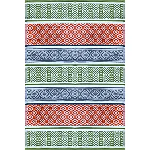 BalajeesUSA Outdoor Rugs 9x12 ft Large Plastic Patio Green, Orange Affordable Multipurpose Woven Plastic Straw All-Weather Waterproof Reversible Camper mat Backyard Picnic Sports Camps Tent Picnic