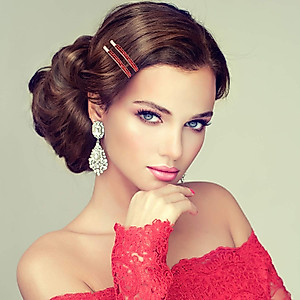 Yaomiao 16 Pieces Rhinestone Bobby Pins Double Row Decorative Fancy Hair Clips Hair Barrette Clip Diamond Crystal Hairpins for Women Bridal Wedding Accessories(Style A)