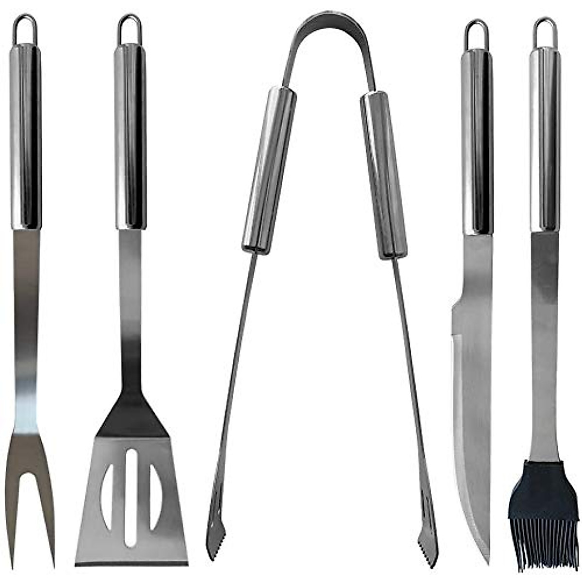 LLRY BBQ Grilling Tools Set - Stainless Steel Grilling Accessories with Free Portable Bag. (5PCS)
