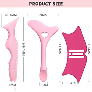 Noerrors 3Pcs Silicone Eyeliner Stencils Set Nose Contour Template Winged Tip Eyeliner Aid Multifunctional Eye Makeup Tool for Brow Eyelash Nose Shadow Highlighter Lipstick Contour Beginners Friendly