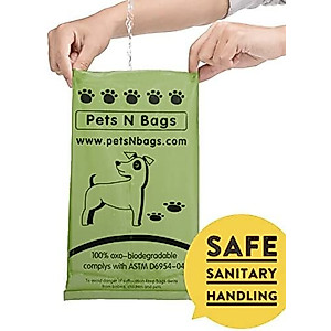 Pets N Bags Dog Poop Bags, Dog Waste Bags, Biodegradable Unscented Refill Rolls, Includes Dispenser