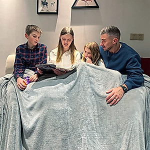 Enimib Oversized King Blanket 120 x 120 Inches, Extra Large Soft Warm Lightweight Flannel Fleece Thick Throw Blanket 10'x 10', Plush Microfiber Fluffy Big Blanket for Couch/Bed/Sofa Camping Grey