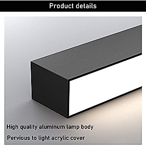 STARFISHHOME LED Linear Light,4FT 45W 4600lm spliceable 5000K White LED Linear Bay Light,AC85-277V Led Shop Light Contemporary Design Style Lighting Fixture for Offices,Studios, garages