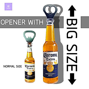 Magnetic Beer Bottle Opener Figure Big Size Beer Bottle Bar Refrigerator Decor Unique Birthday Gifts Collection Tall 21.5 cm (Corona Extra)