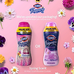 Clorox Fraganzia Laundry Scent Booster Crystals in Spring Scent - Easy to Use In-Wash Freshener Beads in Value Size 4.5x Larger for Long Lasting Fragrance, 70 Ounce - 6 Pack