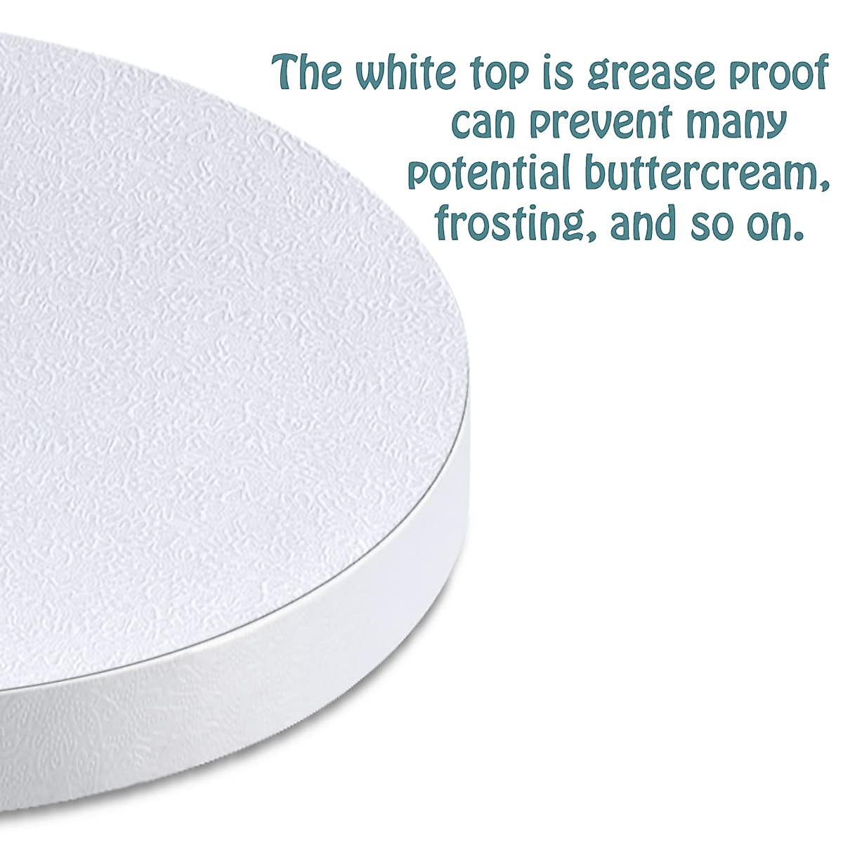 White Cake Drums Round 16 Inch Cake Boards with 1/2-Inch Thick Smooth Edges for Multi Tiered Birthday Wedding Party Cakes Drum Board