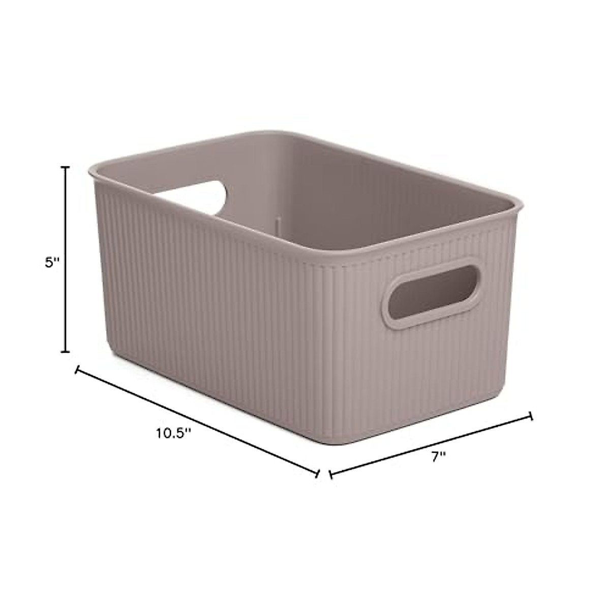 TATAY Baobab Multi-purpose Storage Basket Medium with 5 Litre Capacity, Taupe, 18.1 x 27.2 x 13