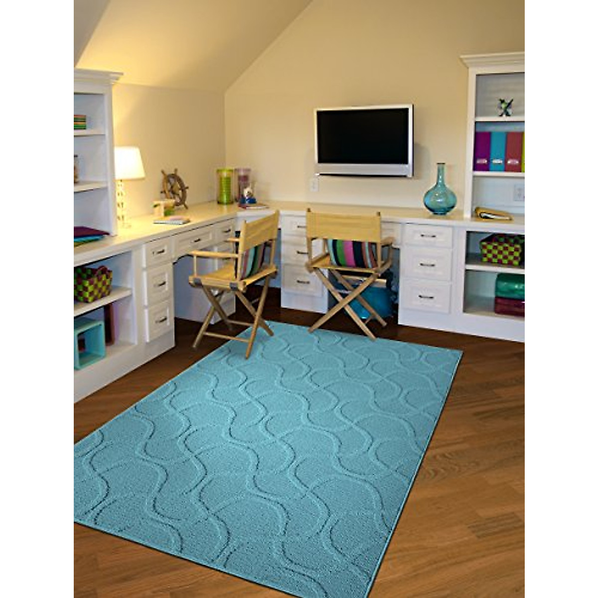 Garland Rug Drizzle 5' x 7', Teal