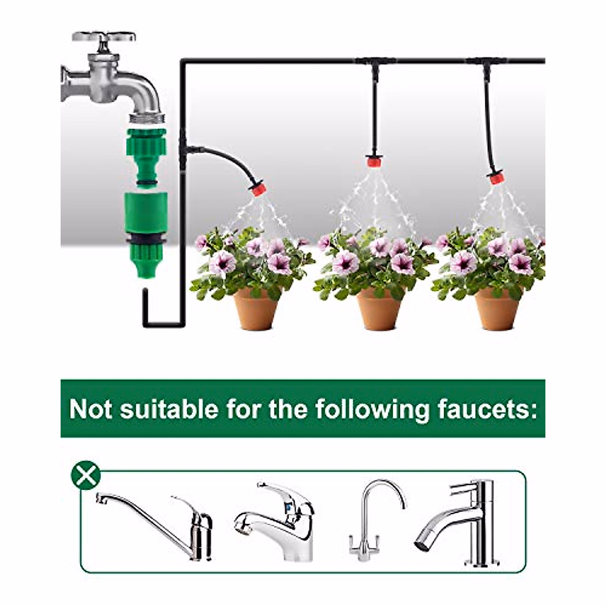 MSDADA 82ft Drip Irrigation Kits Garden Irrigation Accessories, Plant Watering System with 1/4” Blank Distribution Tubing Hose,DIY Plant Garden Hose Watering Kit (Red)