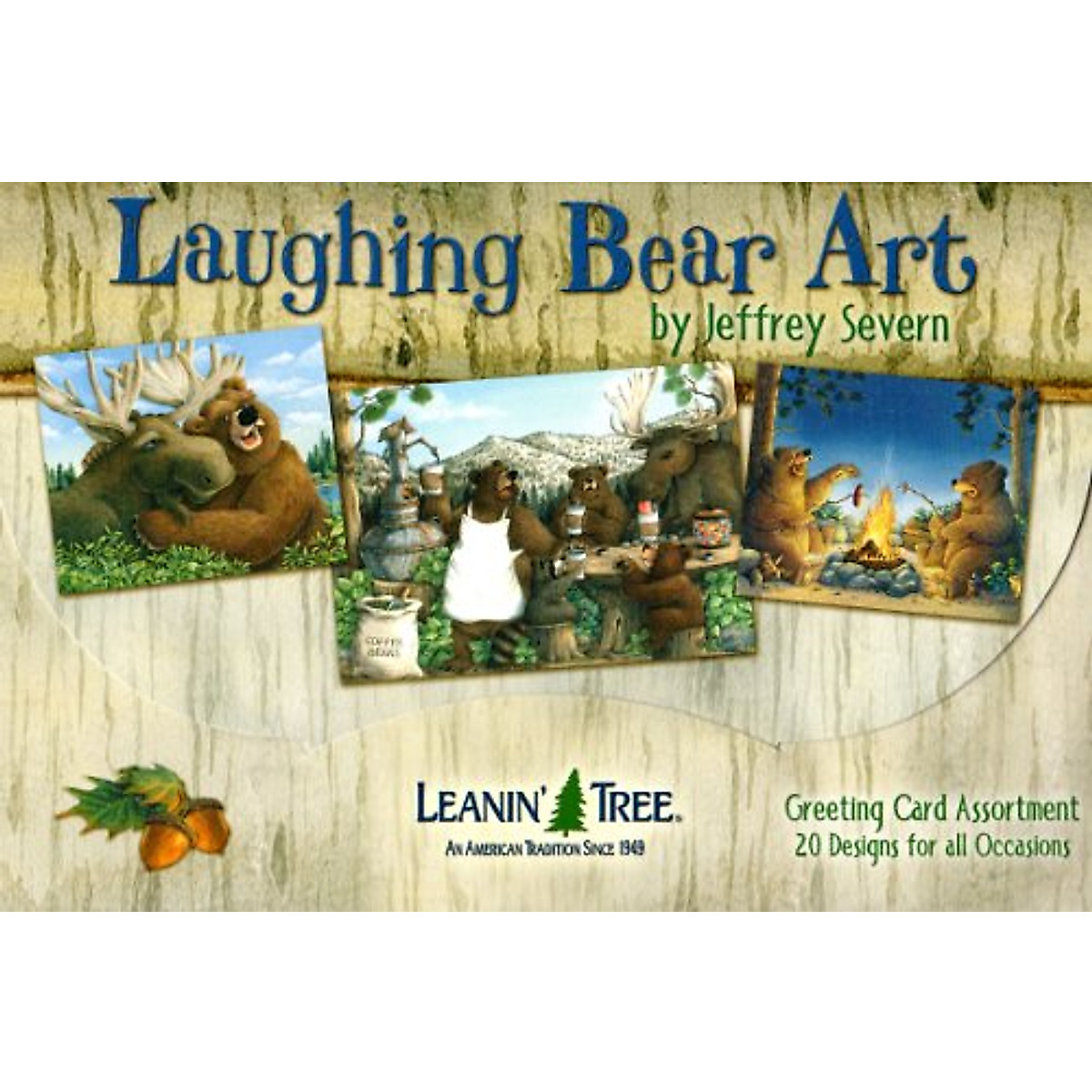 Leanin' Tree Funny Greeting Cards - Laughing Bear Art [AST90760] - 20 Greeting Cards with Full-color Interiors