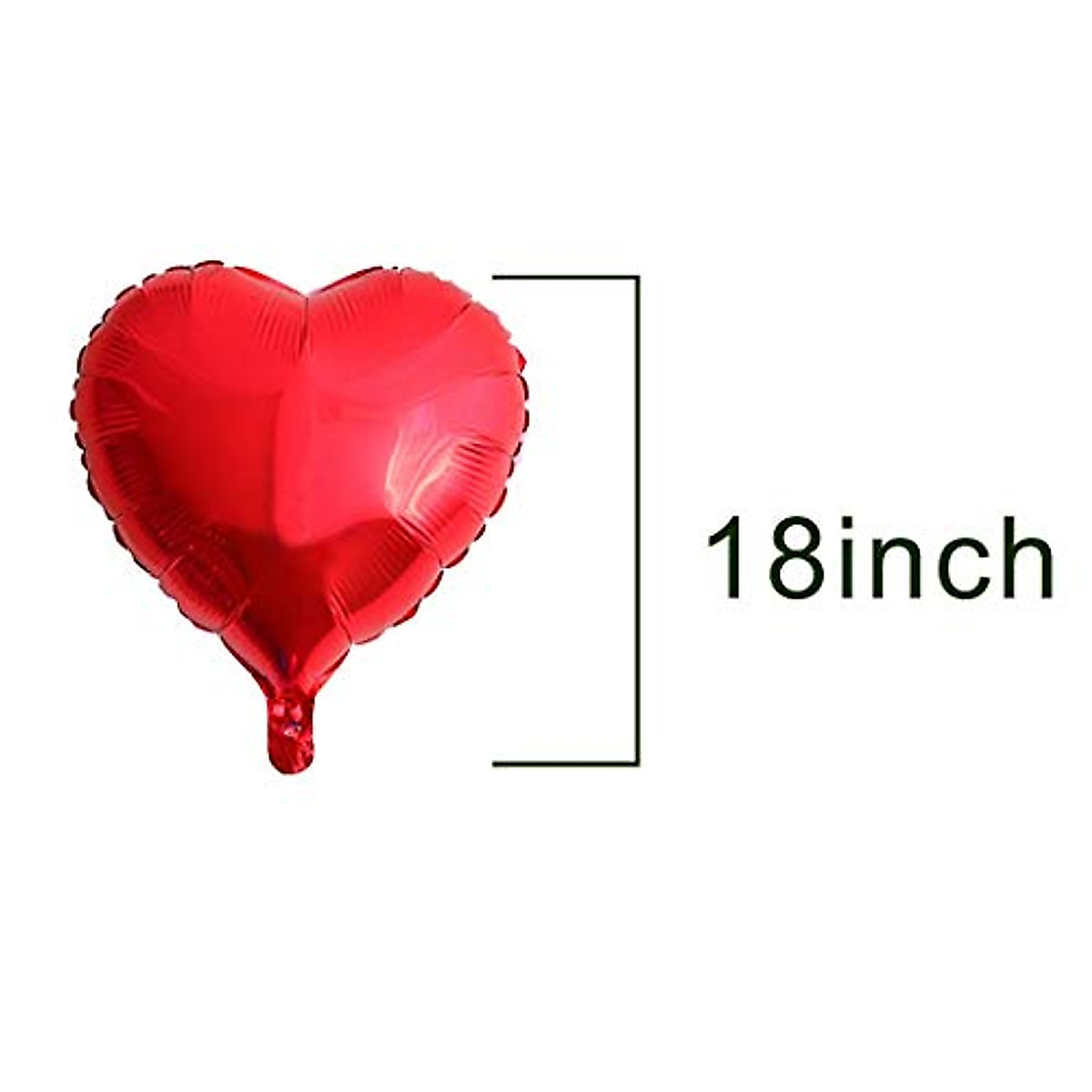 25pcs Heart Shape Foil Mylar Balloons Red 18" for Valentine's Day Birthday Party Decorations, Wedding Decor, Engagement,Holiday (Red)