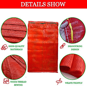 Firdnyohs Produce Storage Mesh Bags Extra Large, Reusable Vegetable Storage Bags Sacks Holds up to 60 lbs for Garden Produce Citrus Potato Onion vegetable Storage (Orange, 10)