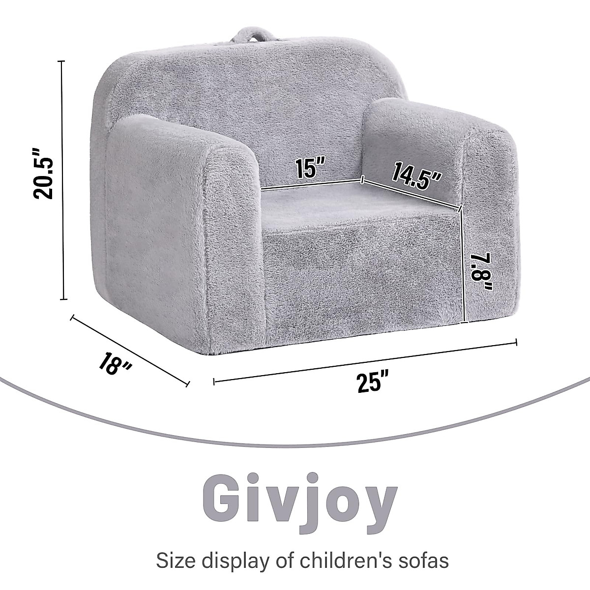 Givjoy Toddler Chair Plush Kids Couch, Comfy Kids Sofa Toddler Lounger Chair for Bedroom, Convertible Toddler Couch for Girls and Boys, Reading Chair for Kids