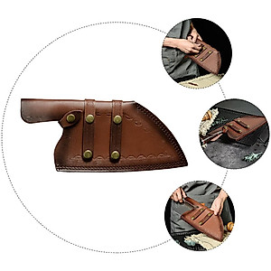 Cabilock PU Leather Meat Cleaver Sheath Waterproof Wide Knife Cover Butcher Chef Knife Guards Kitchen Knives Blades Protector