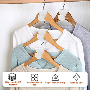 18 Pcs Space Saving Hanger Hooks, Clothes Hanger Connector Hooks to Create Up to 5X More Closet Space, AS SEEN ON TV, Heavy Duty Cascading Hanger Hooks for Organizer Closet, Fits All Hangers, White