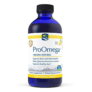 Nordic Naturals ProOmega Liquid, Lemon Flavor - 8 oz - 2840 mg Omega-3 - High Potency Fish Oil with EPA & DHA - Promotes Brain, Eye, Heart, & Immune Health - Non-GMO - 48 Servings
