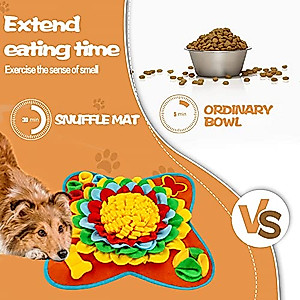 Meilzer Snuffle Mat for Dogs Pet Treats Feeding Mat for Small/Medium Breed Dogs Non-Slip/Portable/Durable Interactive Dog Puzzle Toys Encourages Natural Foraging Skills
