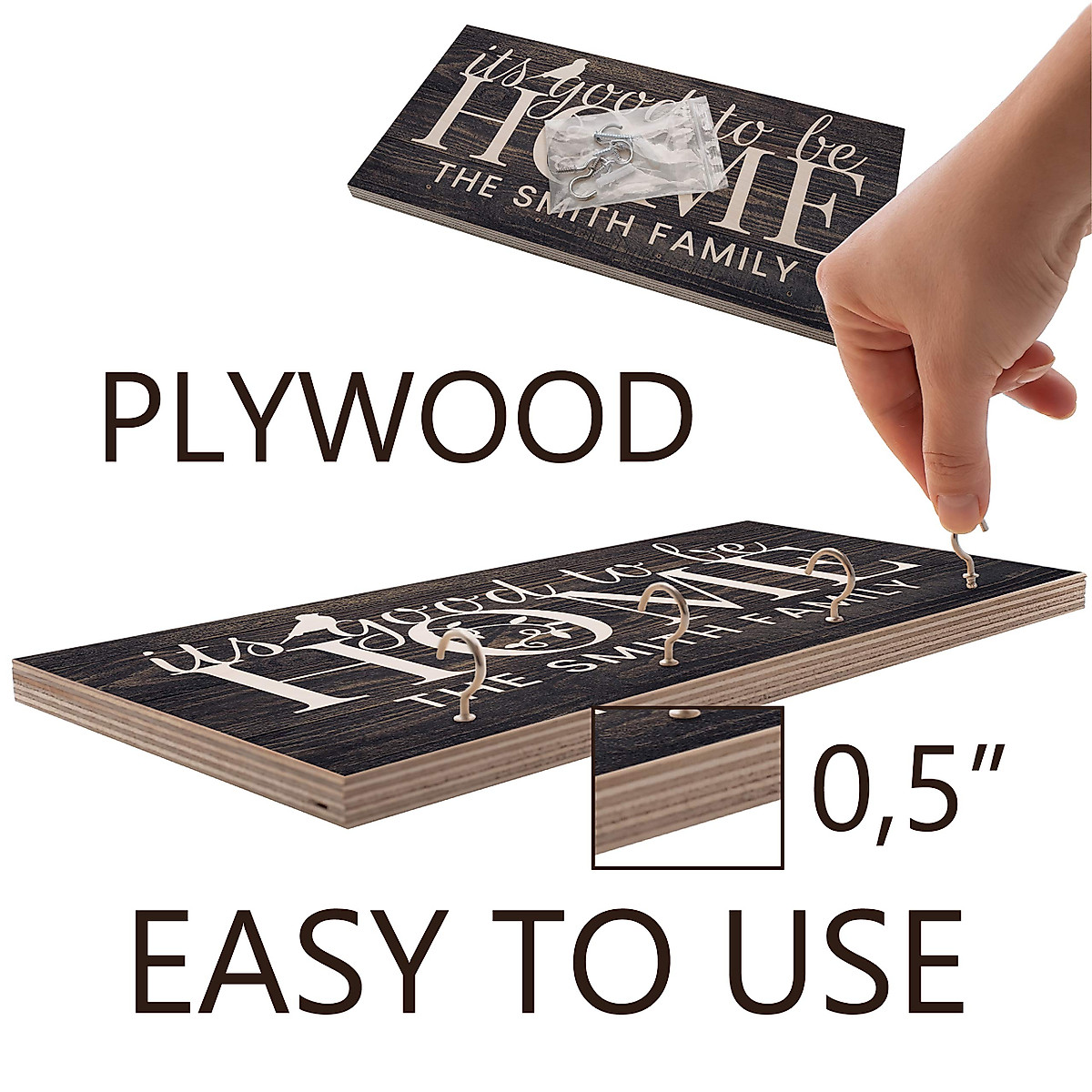 People People Personalized Wood Key Hanger for Wall | New Home Décor Gift for Wedding Housewarming | Customized Gifts for Couple Mr Mrs Key Ring Holder Hook | Key Rack | C01D05