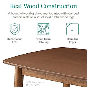 Best Choice Products 5-Piece Dining Set, Compact Mid-Century Modern Table & Chair Set for Home, Apartment w/ 4 Chairs, Padded Seats & Backrests, Wooden Frame - Brown/White