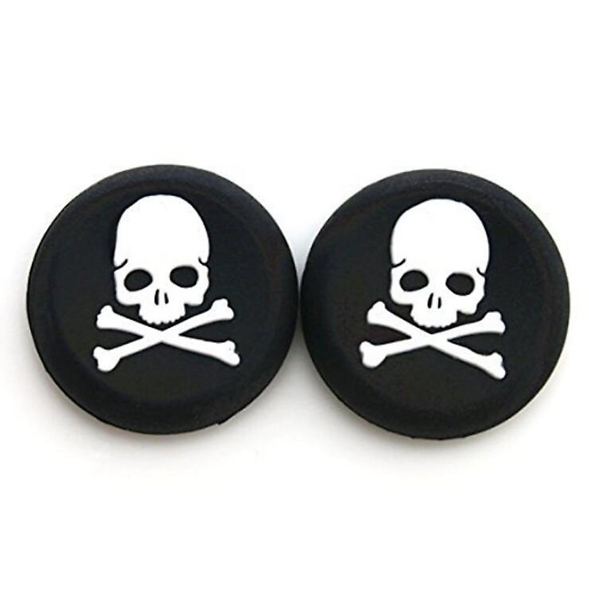 Silicone Thumb Stick Grip Cap Joystick Thumbsticks Caps Cover for PS4 Xbox One PS3 Xbox 360 PS2 Game Controllers - 4 x White Skull