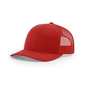 RICHARDSON 112 Trucker OSFA Baseball HAT Ball Cap Red