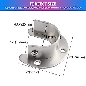 Creatyi Heavy Duty Closet Rod Brackets Closet Shower Rod Bracket Closet Rod Holders Closet Pole Sockets Closet Rod Supports for 1 1/4 Inch Rod (2 PCS, Silver)
