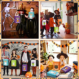 Sweetude 30 Pieces Religious Halloween Paper Gift Bags Halloween Cat Ghost Mummy Pumpkin Tote Bag Christian Halloween Bag with Handle Halloween Candy Treat Bags for Halloween Party VBS Sunday School