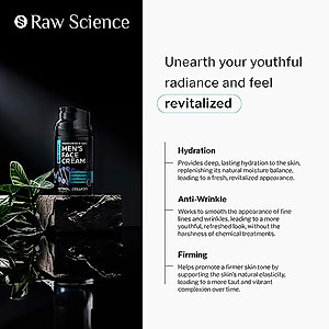 Men's Face Cream, Day & Night Moisturizer, Anti-Aging & Wrinkle Skin Care for Men with Collagen, Hyaluronic Acid, Vitamins E & A, Avocado Oil, Ensures Deep Moisturizing and Wrinkle Resistance, 2 oz