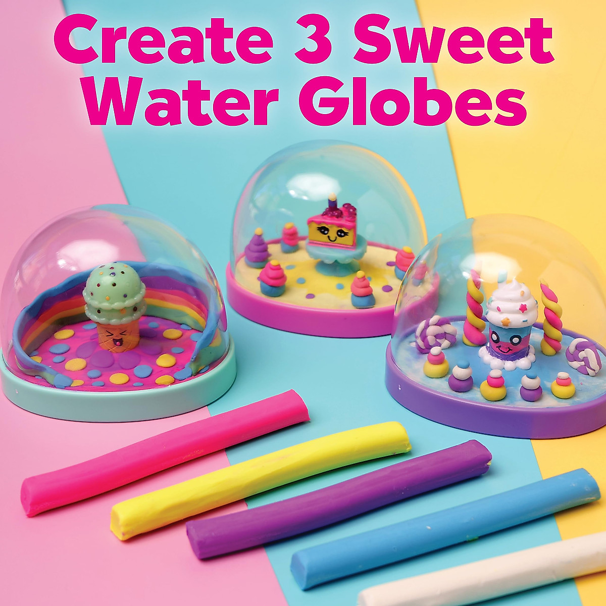 Creativity for Kids Make Your Own Water Globes: Sweet Treats - Girls Arts and Crafts for Ages 6-8+, Create 3 DIY Snow Globe Kids Toys, Gifts for Girls