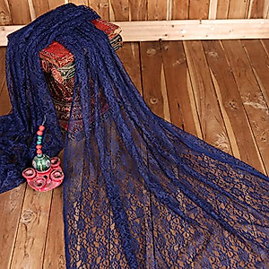 5 Yard 40” Inch Wide - Lightweight Rasal Soft Fabric for Bridal Dress, Voile Crafts Fashion Items, Wedding Gown, Crafting, Banquet & Party Decoration Silky Shiny Rasal Fabric | Navy Blue