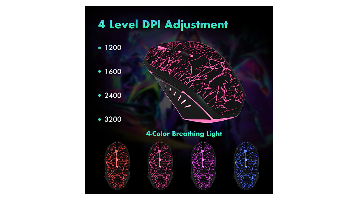 FLAGPOWER RGB Gaming Keyboard and Breathing Mouse Combo, Adjutable ...