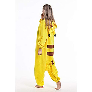 Sqlszt Animal Adult Onesie One Piece Cosplay Pajamas Jumpsuit Costume for Women Men Halloween christmas M Yellow