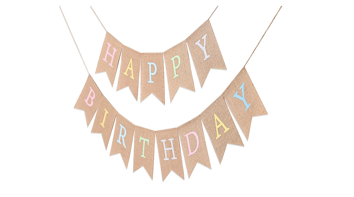 Rainbow Birthday Burlap Banner - Perfect for 1st Birthday & Rainbow Themes