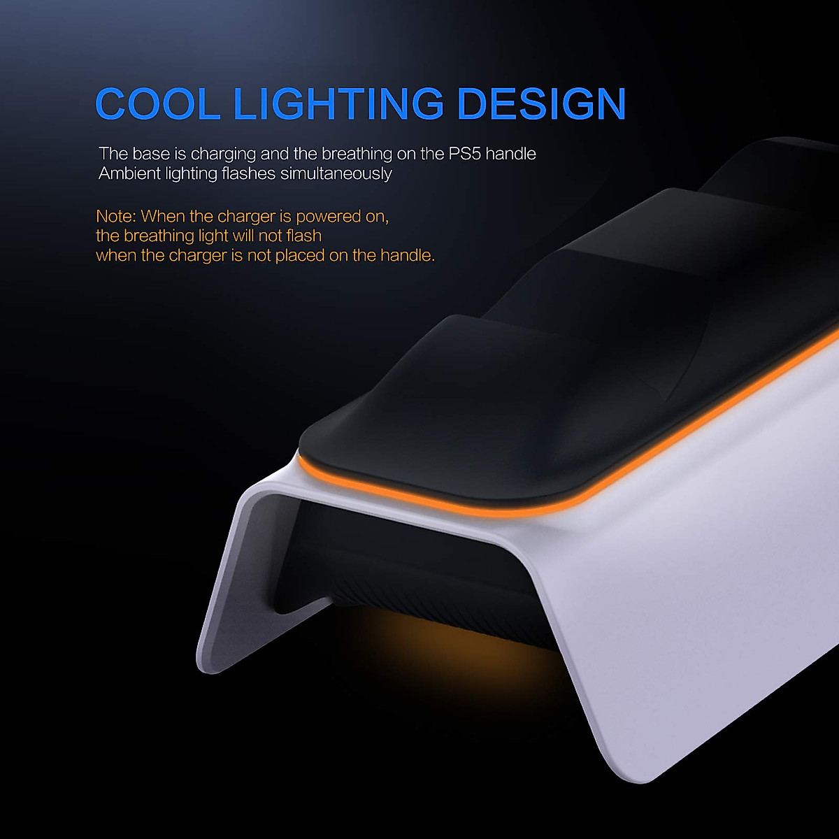 PS5 Controller Accessories, Fast Charging PlayStation 5 Controller Charger Built-in LED Light, PS5 Controller Charger Station with 5V 3A Power Adapter