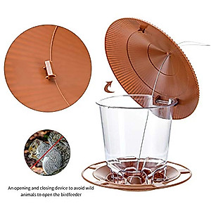 Hanizi Hanging Bird Feeder Squirrel Proof for Outdoor Wild Bird Seed, Outside, Garden Yard Decoration (Brown)