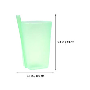 MAGICLULU 4Pcs Cup with Built in Straw Plastic Water Sippy Cups Containers Milk Straw Drinking Cups for Kids (Random Color)