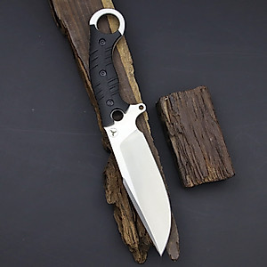 LENGREN 12.2" Hunting Full Tang Fixed Blade Knife DC53 Steel G10 Handle, Outdoor Claw Knife,Camping EDC Tools, Kydex Sheaths … … (White)