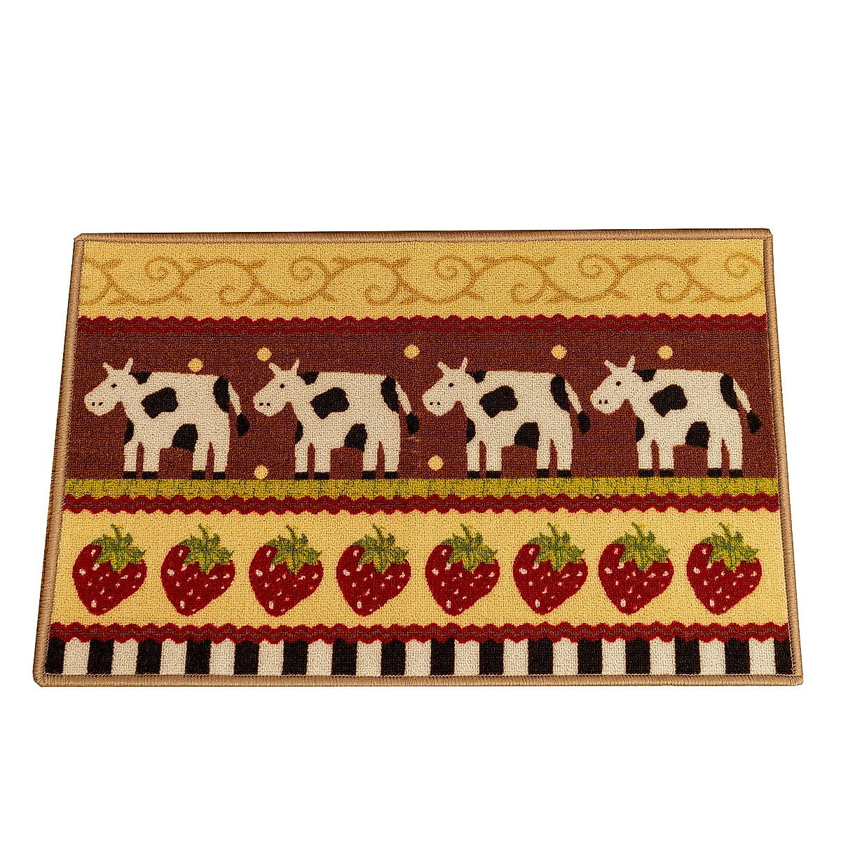 SCENNEW Kitchen Rugs and Mats Non Slip Kitchen Mats Large Size Floor Runner Long Mat, 20''x32''+20''x59'', Strawberry