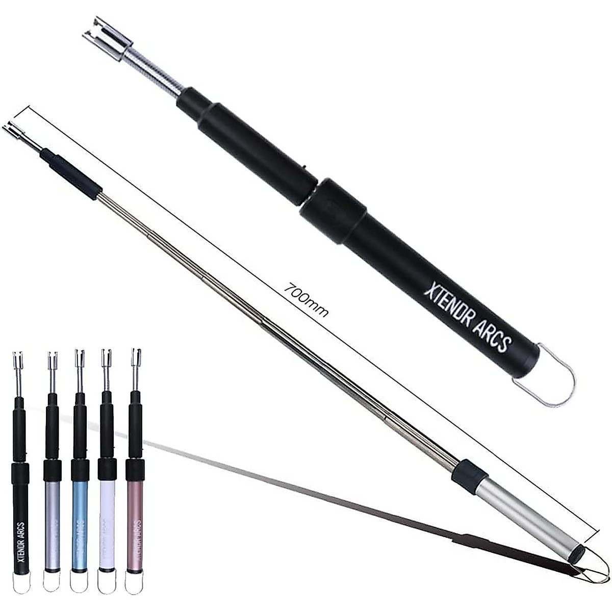 XTENDR ARCS V2 Extendable 2.5 Feet Arc Extra Long Flameless Fireplace Stove Electric Candle Lighter for Pilot Light, Grilling, Firepit, Kitchen, BBQ (Black)