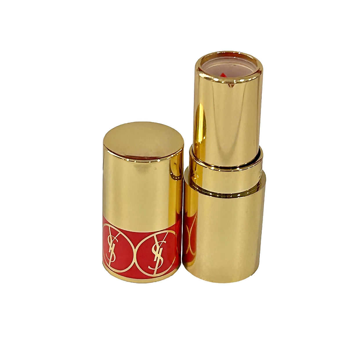 YVES SAINT LAURENT Rouge Volupte Shine Lipstick Balm # 45 Red RougeTuxedo MINI/SMALL/SAMPLE SIZE/TRAVEL SIZE