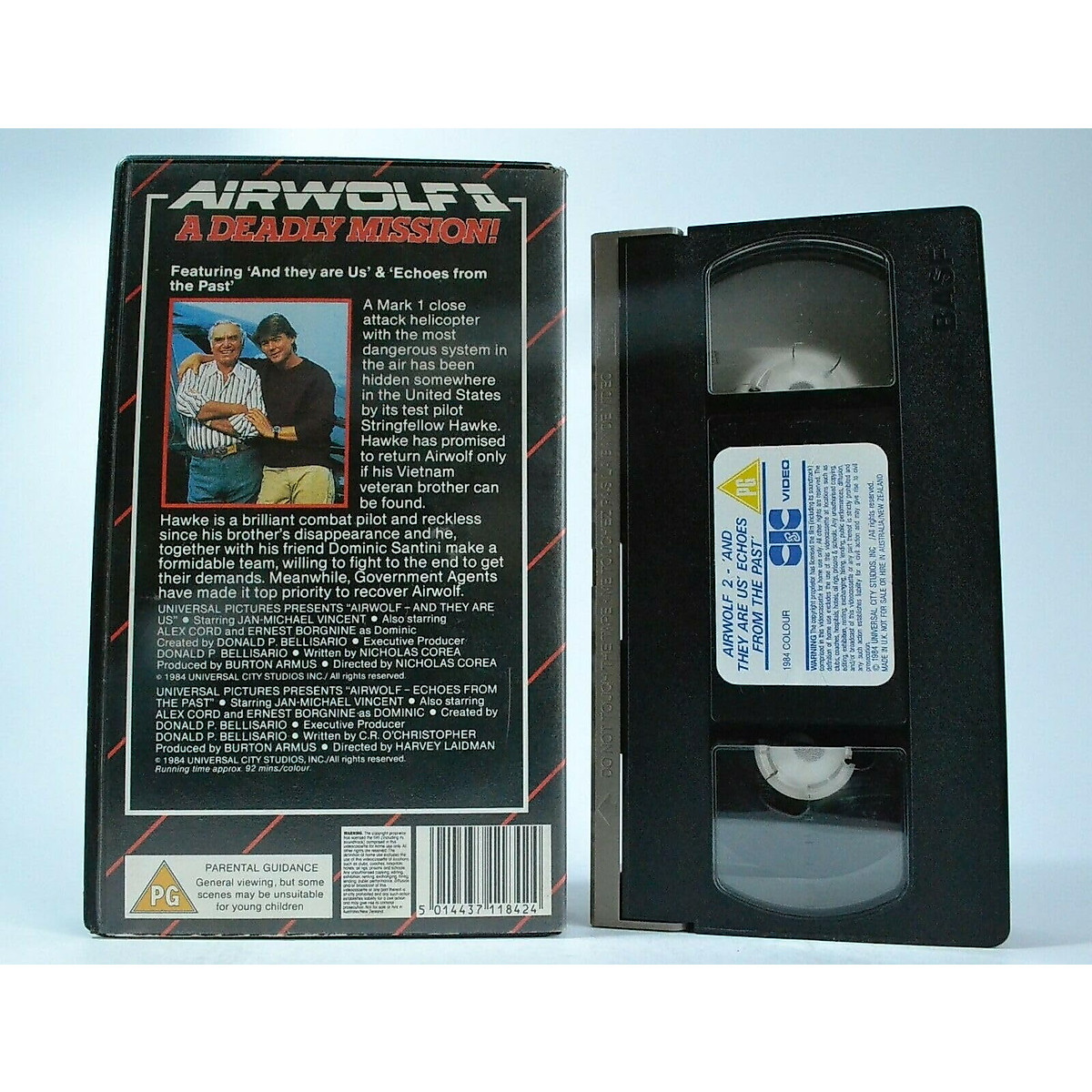 Airwolf 2: A Deadly Mission - Action Adventure -'Echoes From The Past'- Pal VHS