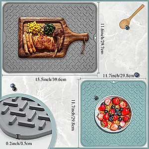 Liseternal Silicone Dish Drying Matt for Kitchen Counter,Bottle Drying Mat,Kitchen Counter Pad,Small Dish Drainer,Non-slip Coffee Mat,Heat Resistant Mat for Dining Table,12*12 inches.