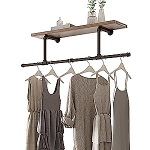 MUZIK 40 inch Long Industrial Pipe Clothes Rack, Heavy Duty Wall Mounted Garment Racks for Bathroom Cabinet Boutique Clothing Store