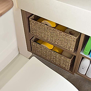 StorageWorks Seagrass Woven Storage Baskets & StorageWorks Open Home Storage Wicker Baskets